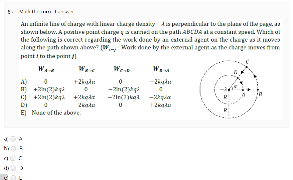 Solved An infinite line of charge with linear charge density | Chegg.com