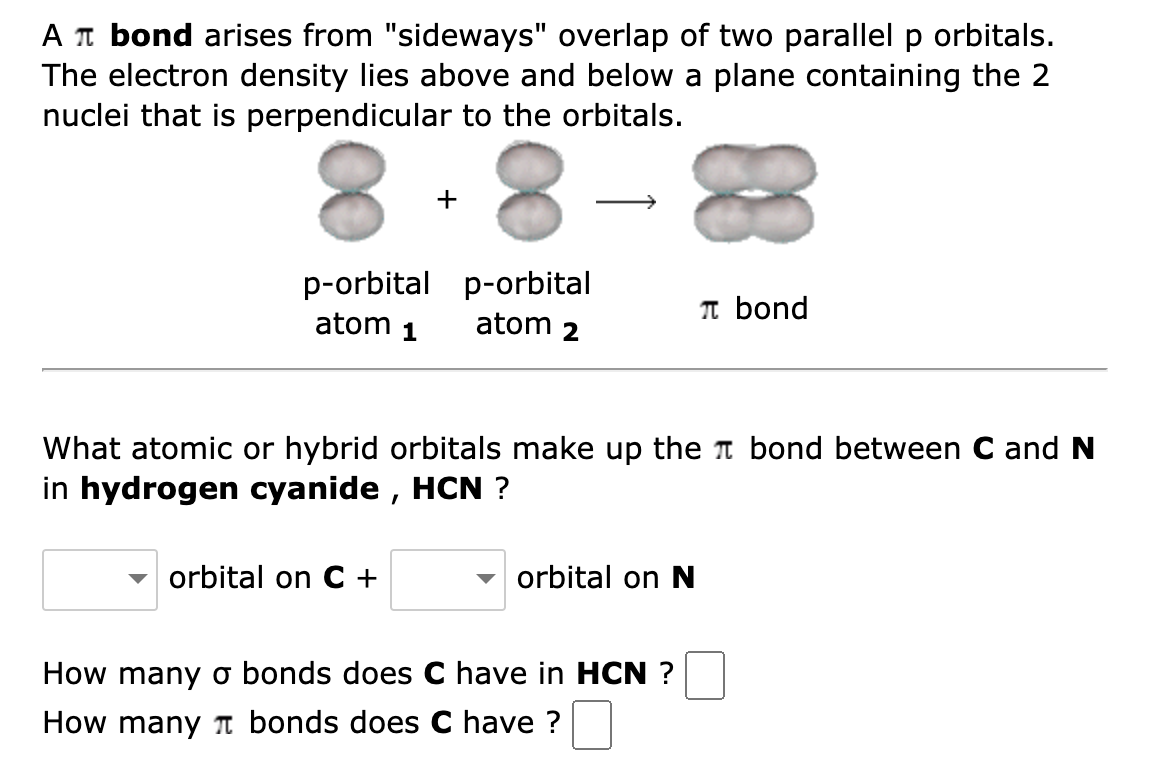 Solved A π bond arises from "sideways" overlap of two | Chegg.com