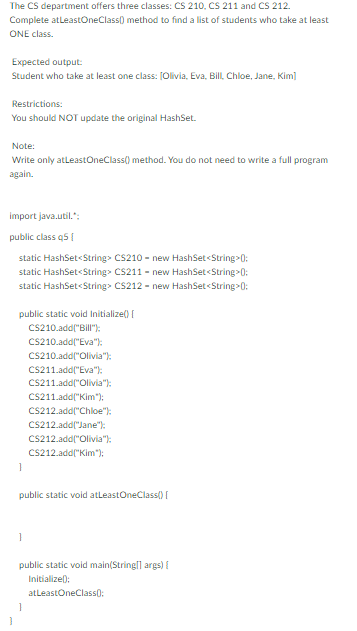 Solved The Cs Department Offers Three Classes Cs 210 Cs 