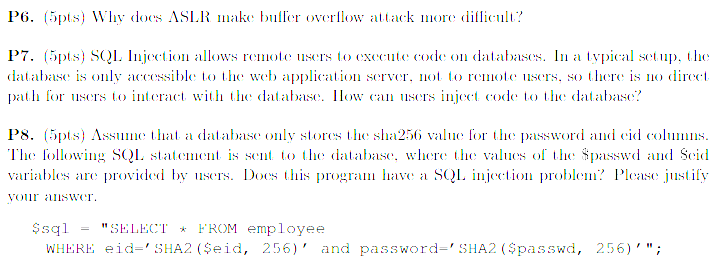 Solved P1. (spts) A program's behavior can be inlluenced by | Chegg.com