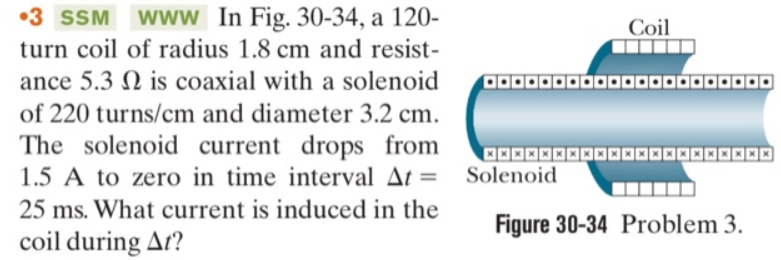 Solved For problem 30.3, calculate the current in the coil | Chegg.com