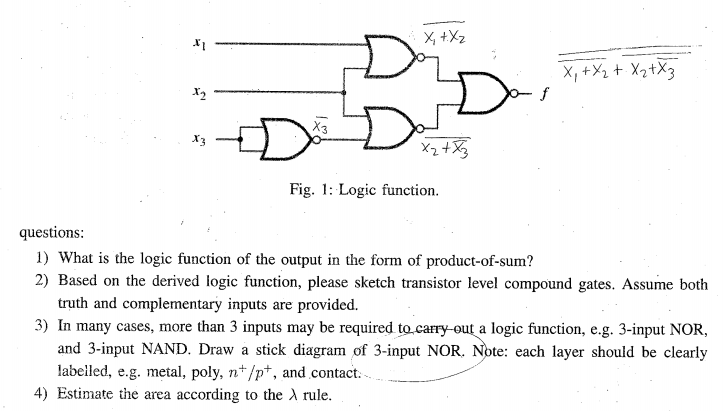 Solved X+X2 - X, +X2 + X2+X3 X₂ +Xz Fig. 1: Logic function. | Chegg.com