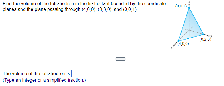 Solved Find the volume of the tetrahedron in the first | Chegg.com