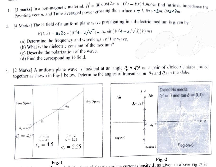 Poynting vector, and Time-averaged power erossing the | Chegg.com