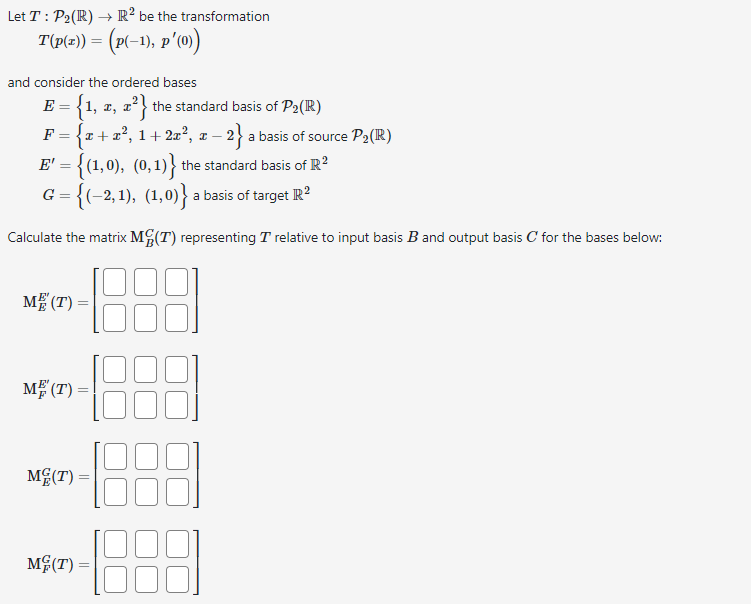 Solved Let T:P2(R)→R2 ﻿be the | Chegg.com