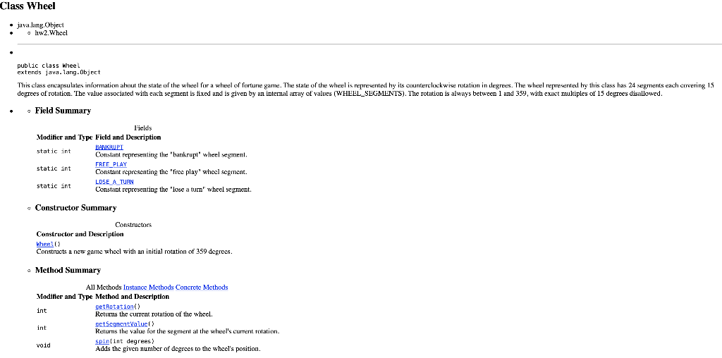 Solved Write a Java code of class wheel: it is a Wheel of | Chegg.com