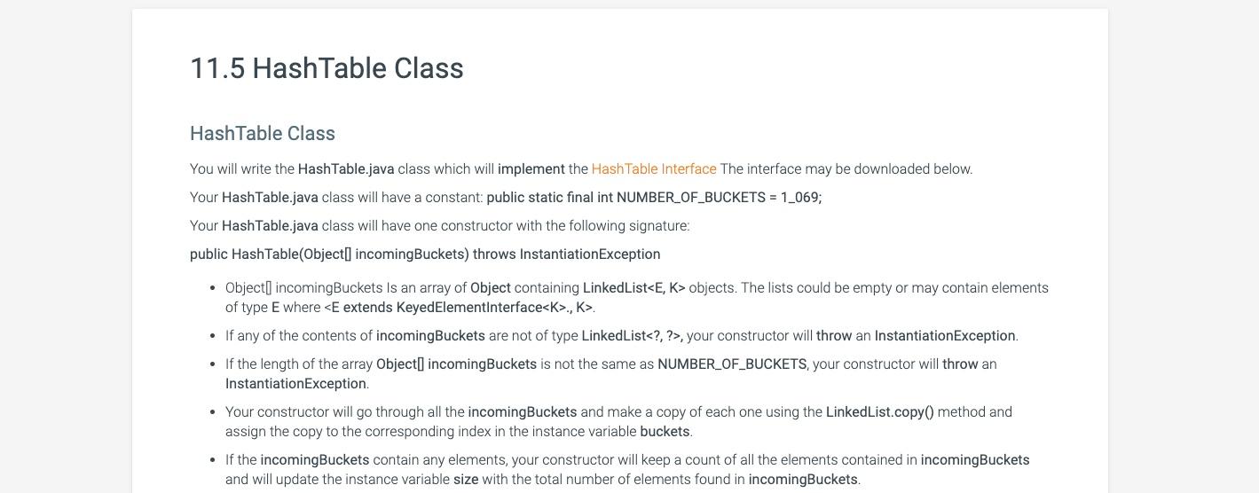 Please help with this HashTable. You will write the | Chegg.com