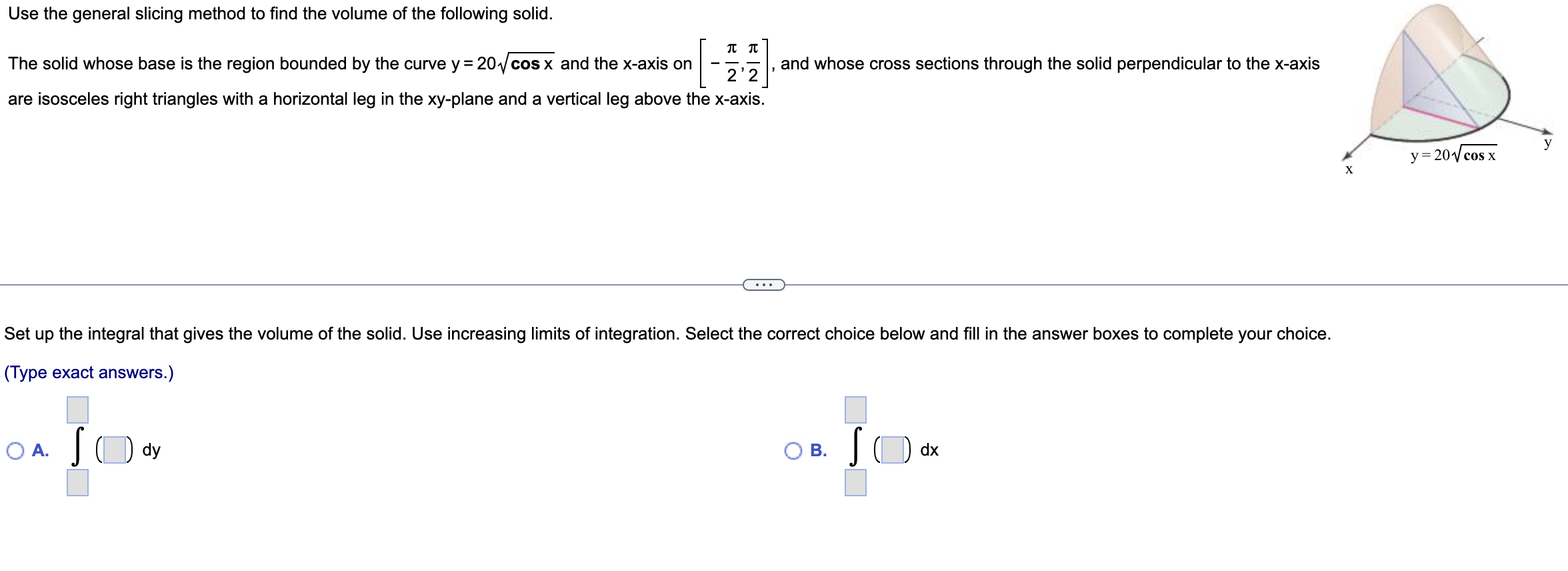 Solved Use the general slicing method to find the volume of | Chegg.com