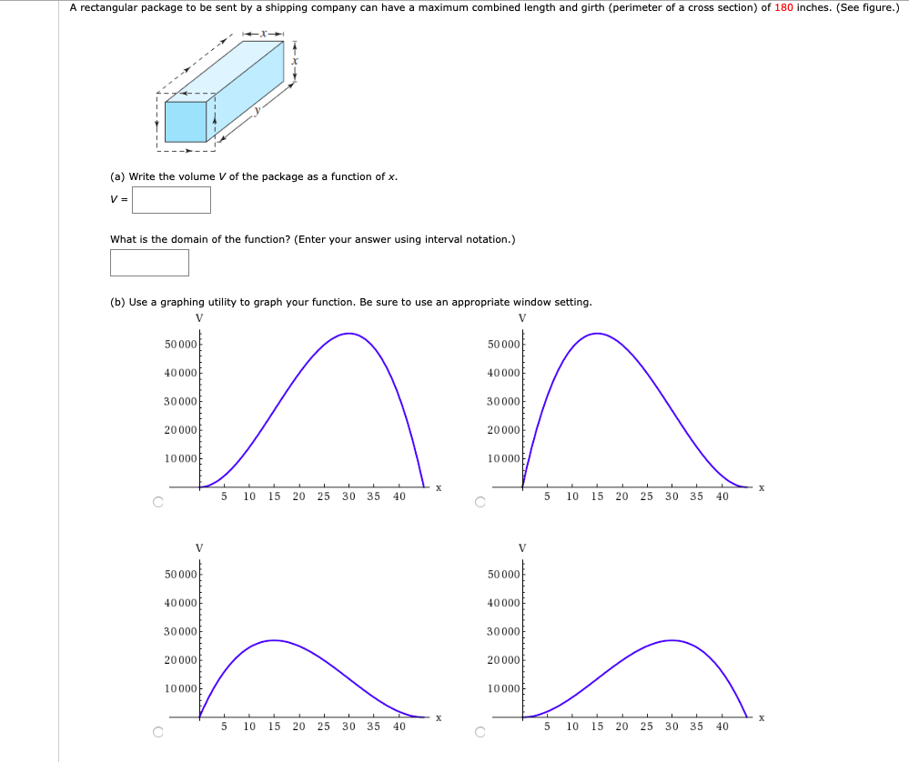 Solved A rectangular package to be sent by a shipping | Chegg.com