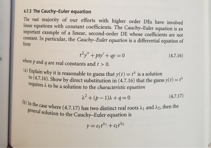 Solved Cauchy-Euler equations I am | Chegg.com