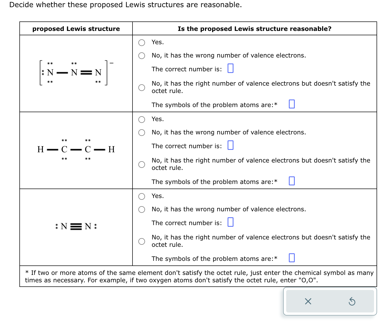 Solved Decide whether these proposed Lewis structures are | Chegg.com