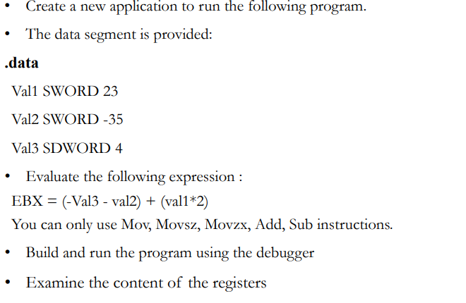 Solved - Create a new application to run the following | Chegg.com