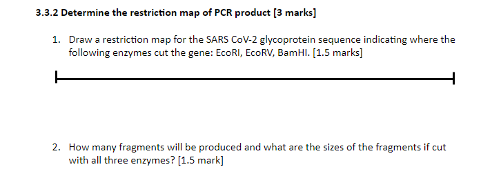 Solved 3.3.2 Determine the restriction map of PCR product [3 | Chegg.com