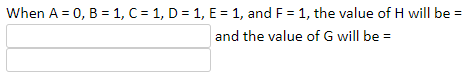 Solved Given the values of A,B,C,D,E, and F (as shown | Chegg.com