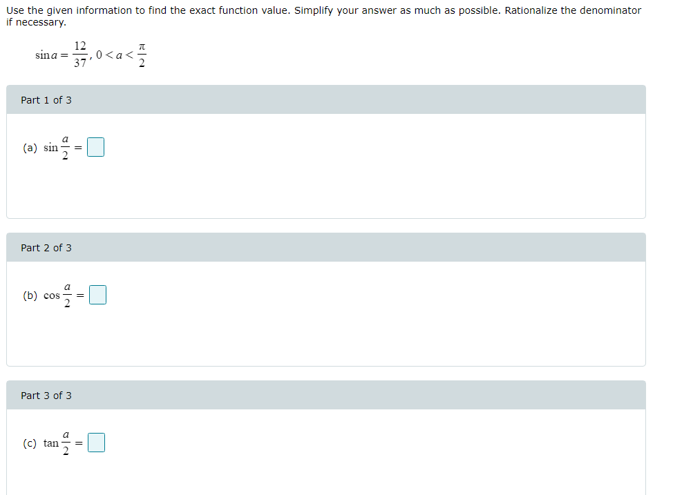 Solved Use the given information to find the exact function | Chegg.com