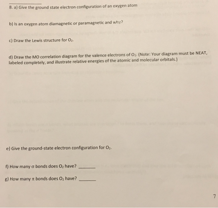 Solved 8. a) Give the ground state electron configuration of | Chegg.com