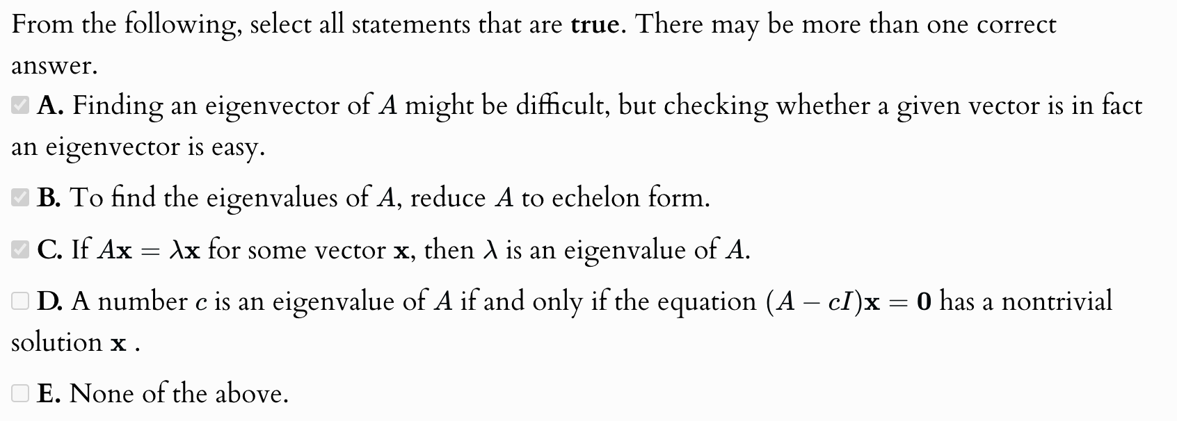 Solved From the following, select all statements that are | Chegg.com