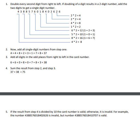 Solved 1.Credit card numbers follow certain patterns. A | Chegg.com