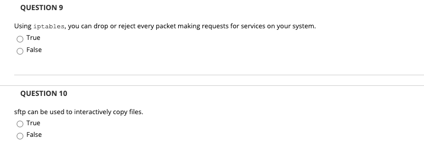 Solved QUESTIONS Using iptables, you can drop or reject | Chegg.com