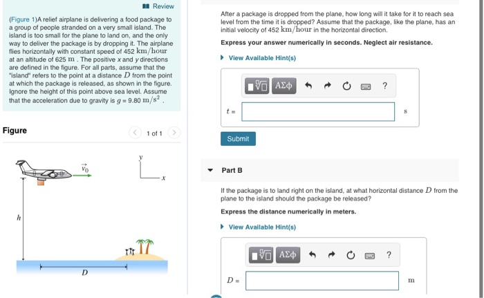 Solved l Review After a package is dropped from the plane, | Chegg.com
