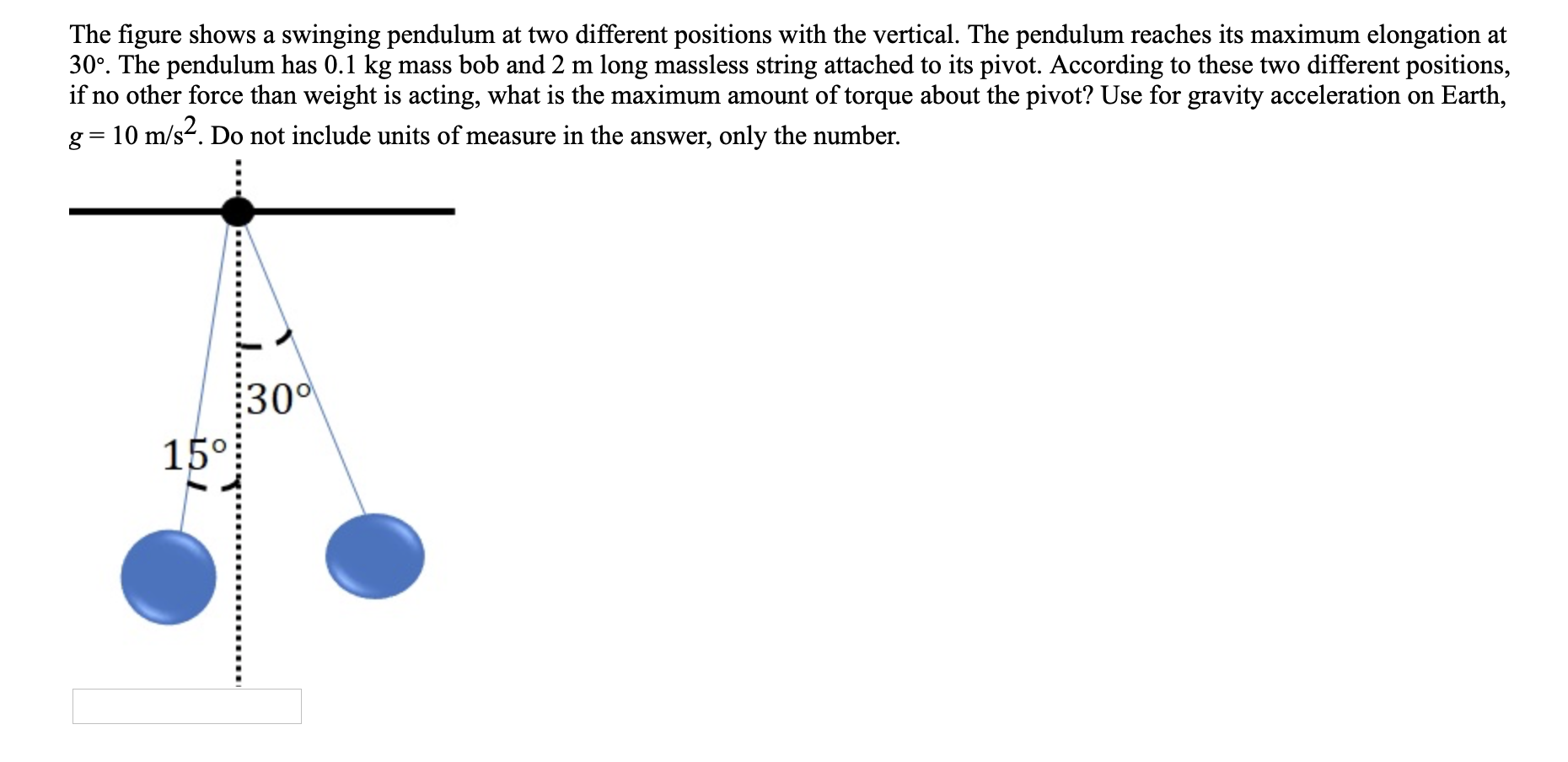 Solved The figure shows a swinging pendulum at two different | Chegg.com
