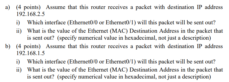 Solved 7. Consider the routing table and ARP table below | Chegg.com