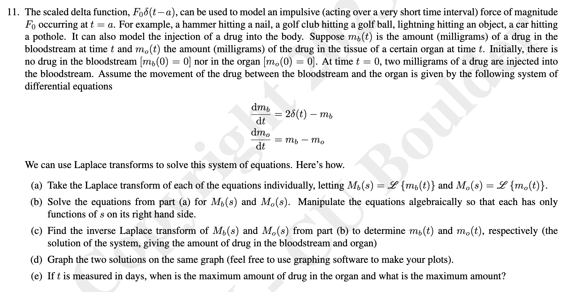 Solved The scaled delta function, F0δ(t-a), ﻿can be used to | Chegg.com
