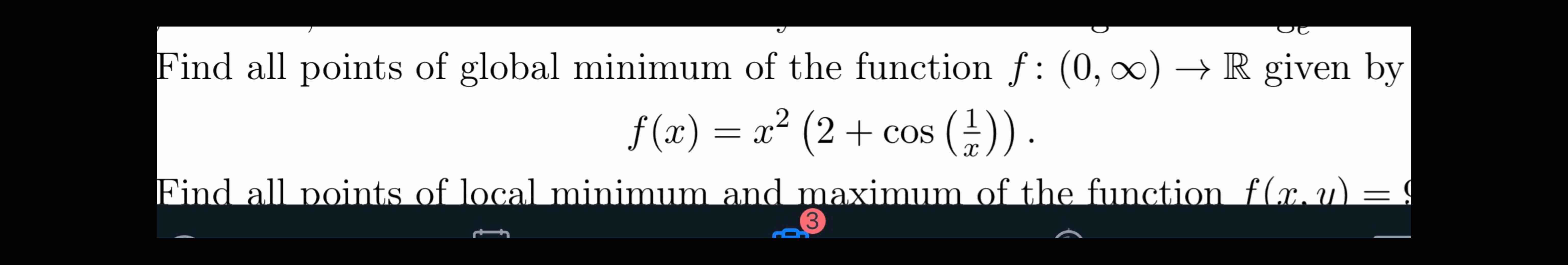 Solved Find all points of ﻿global minimum of ﻿the function | Chegg.com