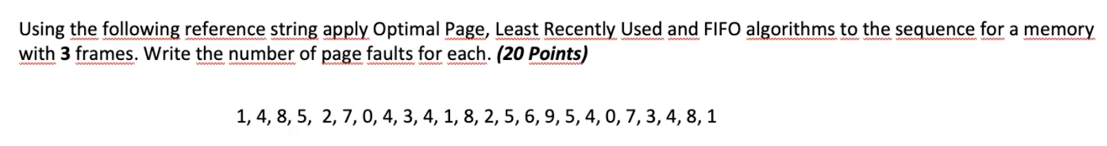 Solved Using the following reference string apply Optimal | Chegg.com