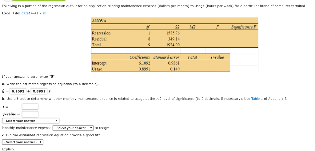 Solved Following is a portion of the regression output for | Chegg.com
