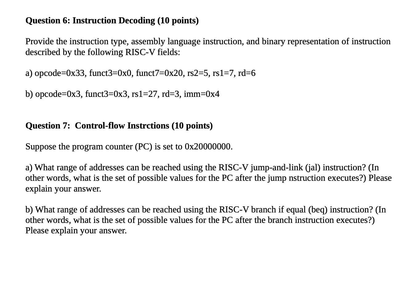 Solved Provide the instruction type, assembly language | Chegg.com Solved Provide the instruction type, assembly language | Chegg.com