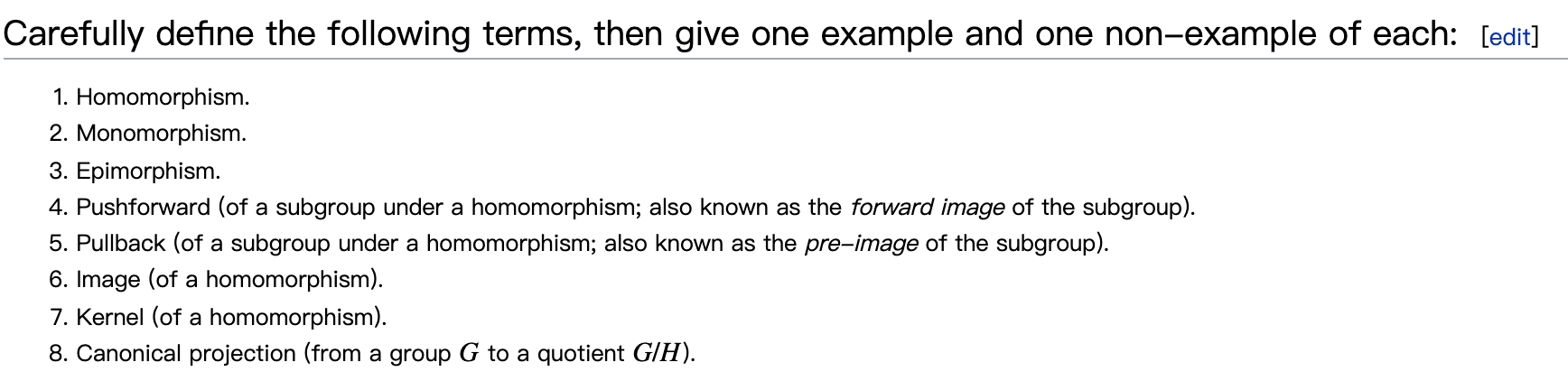 Solved Carefully define the following terms, then give one | Chegg.com