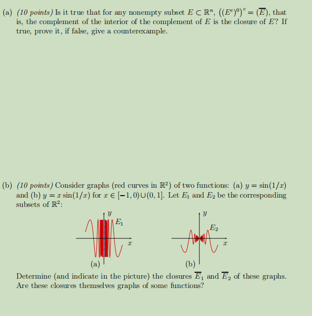 Solved (a) (10 points) Is it true that for any nonempty | Chegg.com
