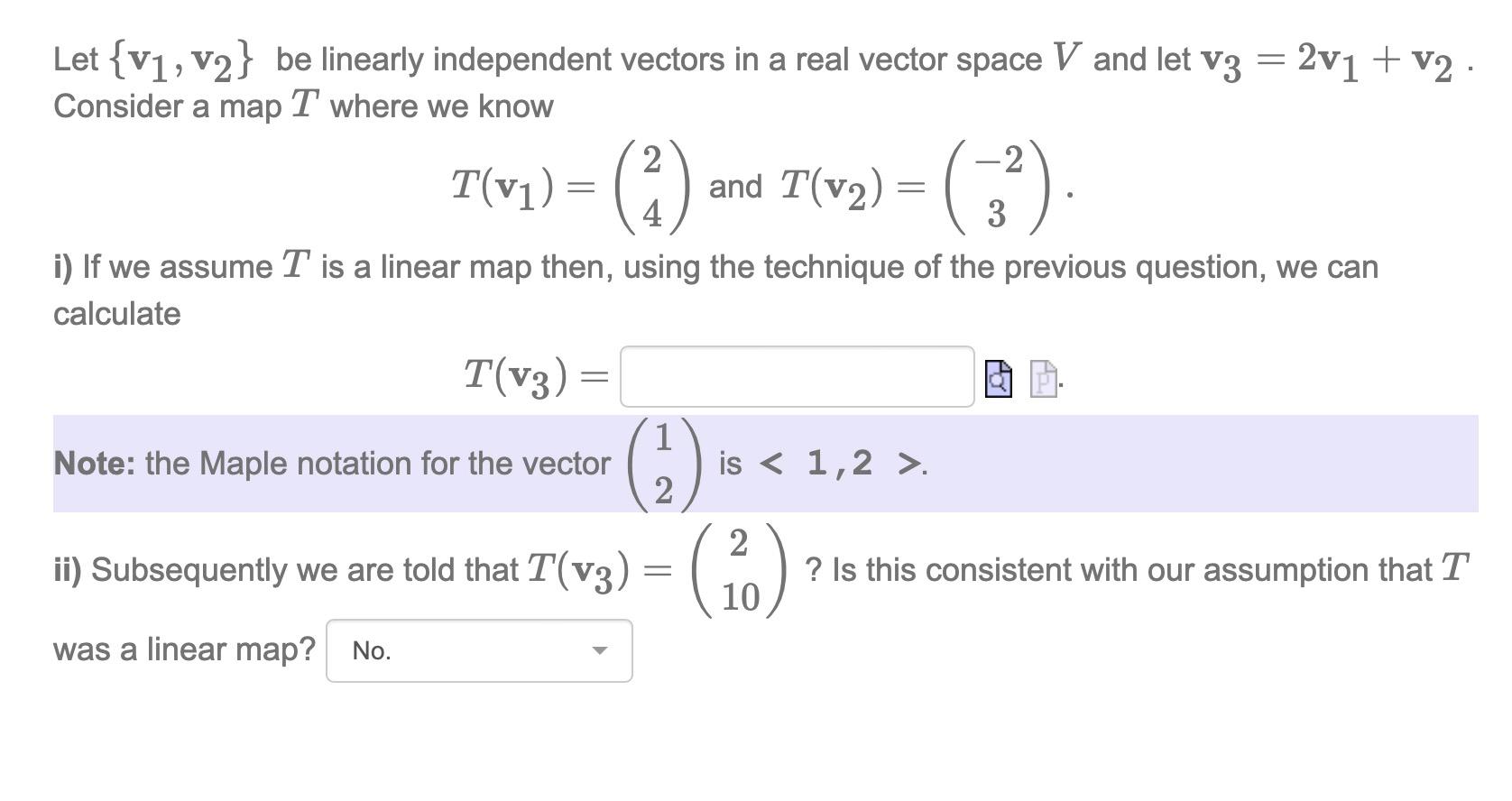 Solved Let {V1, V₂} be linearly independent vectors in a | Chegg.com