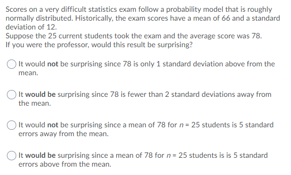 Solved Scores on a very difficult statistics exam follow a | Chegg.com