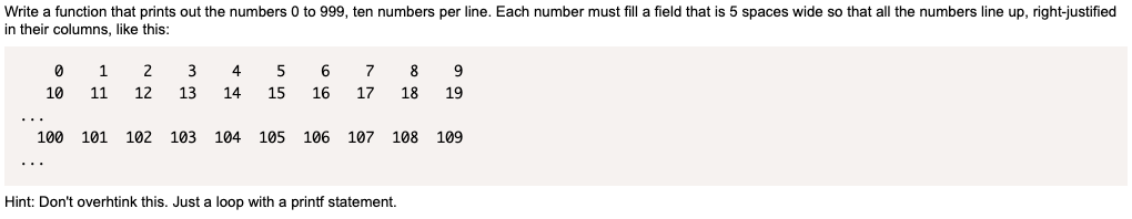 Solved Hint Dont Overhtink This Just A Loop With A Printf 3372
