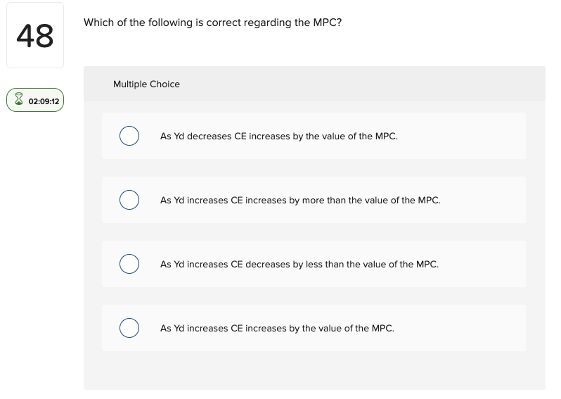 Solved Which of the following is correct regarding the MPC? | Chegg.com