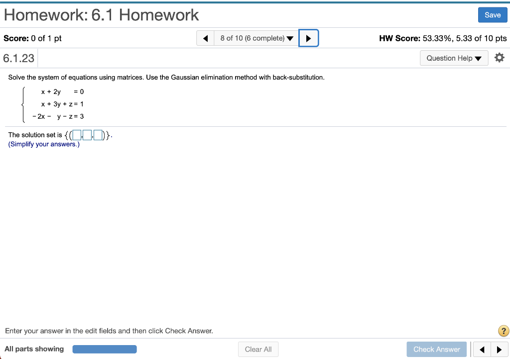Solved Homework 6 1 Homework Save Score 0 Of 1 Pt 8 Of 10