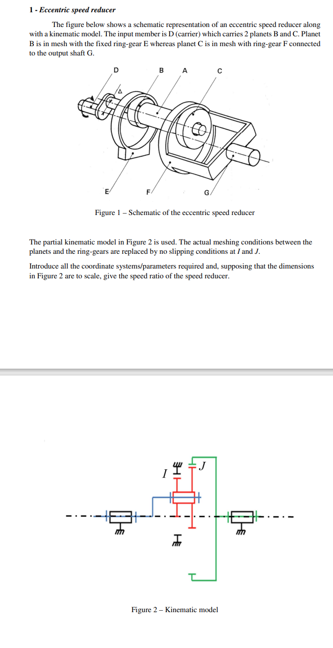 Solved 1 - ﻿Eccentric speed reducerThe figure below shows a | Chegg.com