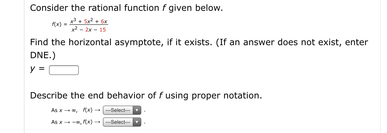 Solved Consider the rational function f given below. - x3 + | Chegg.com