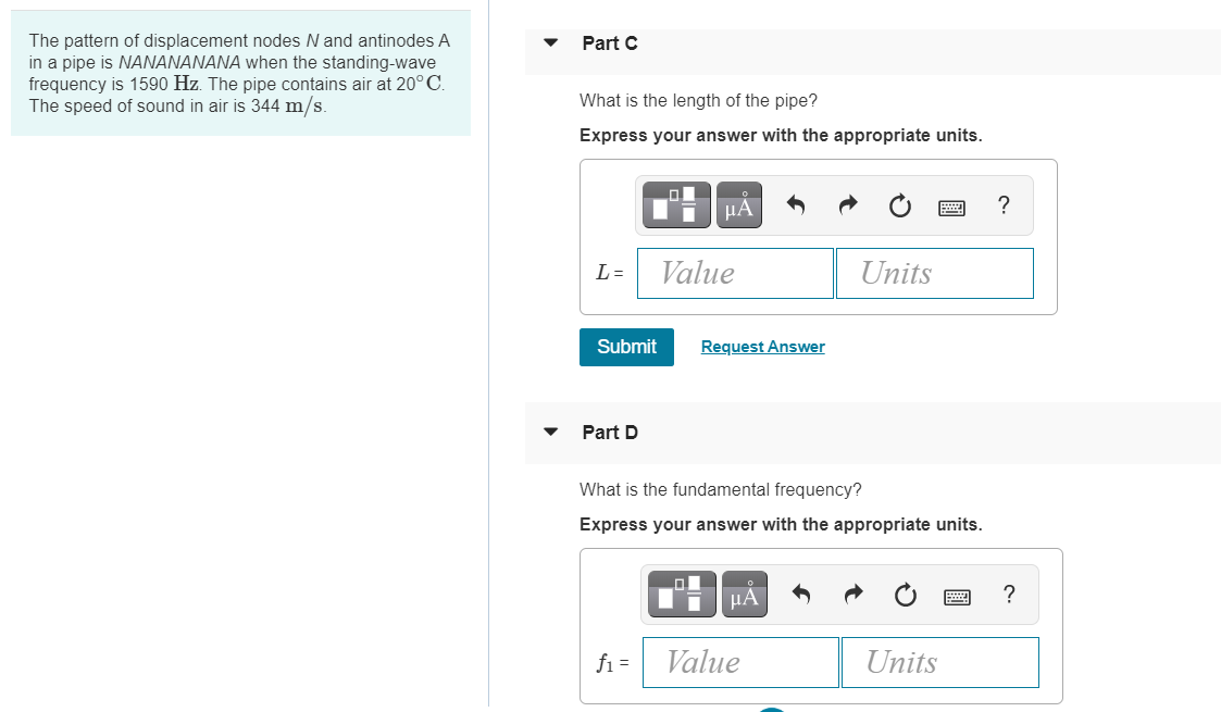 Solved Part The pattern of displacement nodes N and | Chegg.com