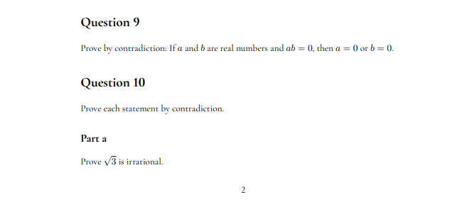 Solved Prove by contradiction: If a and b are real numbers | Chegg.com