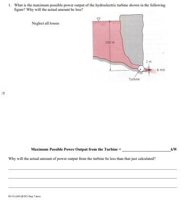 1. What is the maximum possible power output af the | Chegg.com