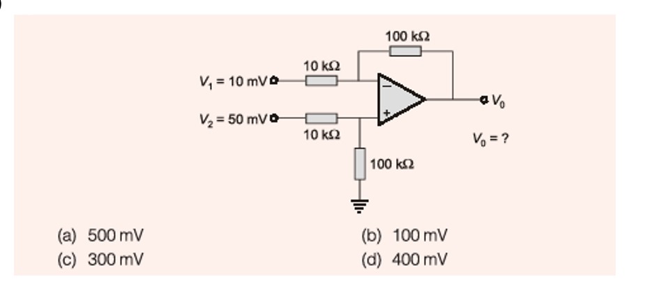 Solved (a) 500 ﻿mV(b) 100 ﻿mV(c) 300 ﻿mV(d) 400 ﻿mV | Chegg.com