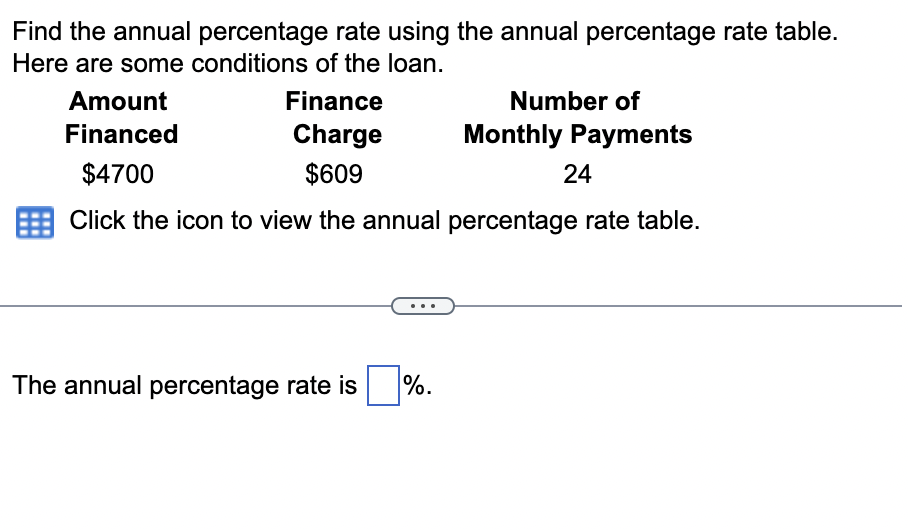 Solved Find the annual percentage rate using the annual | Chegg.com