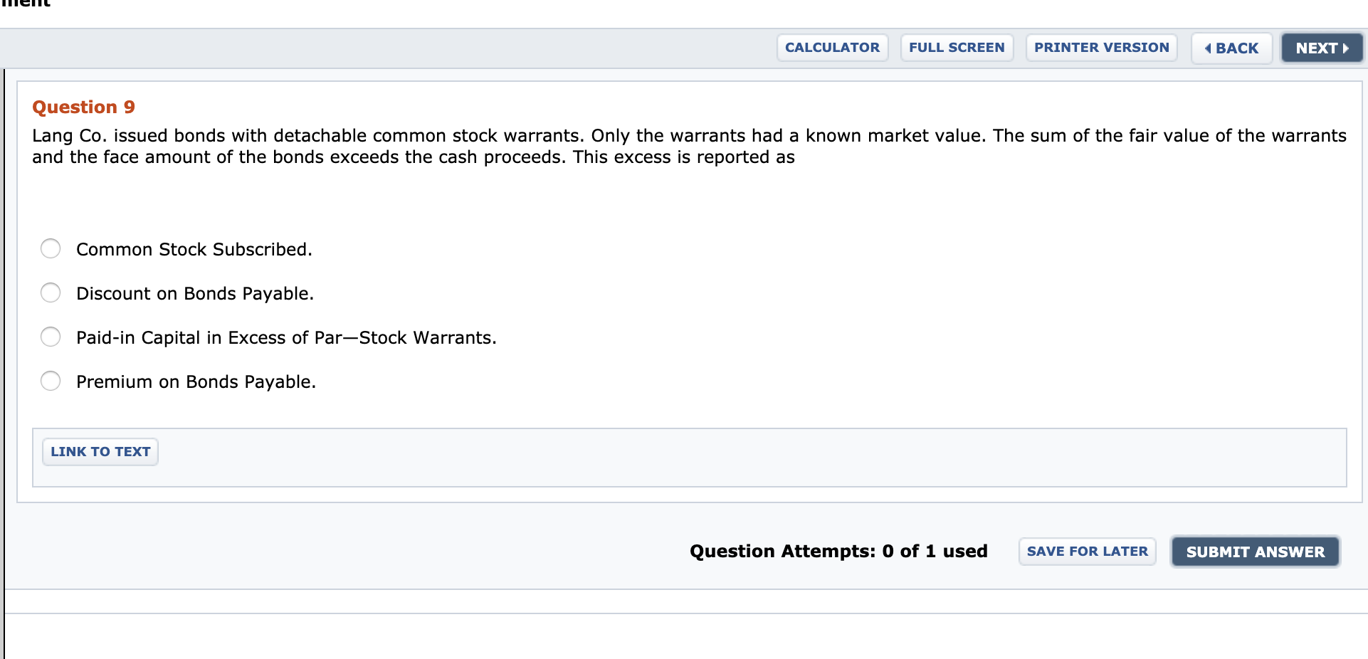 Solved llleri CALCULATOR FULL SCREEN PRINTER VERSION BACK | Chegg.com