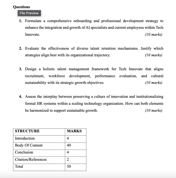 Solved Case Scenario: Navigating Rapid Growth and Talent | Chegg.com