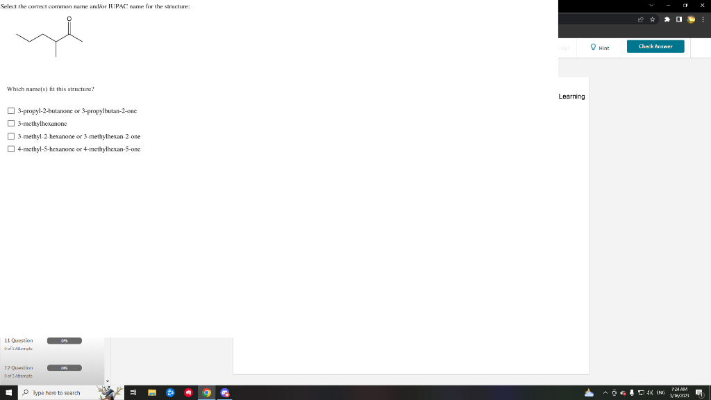 Solved Select the correct common name and//or It/PAC name | Chegg.com
