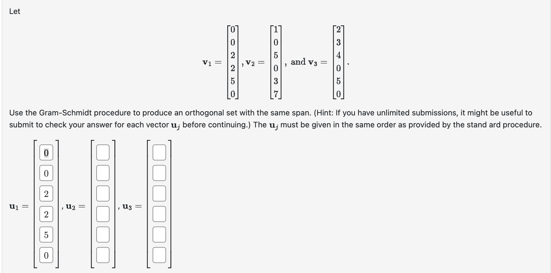 Solved 𝐯_1=[[ 3; 0; 2; 0; 1; -3 ]], 𝐯_2=[[ 3; -5; | Chegg.com