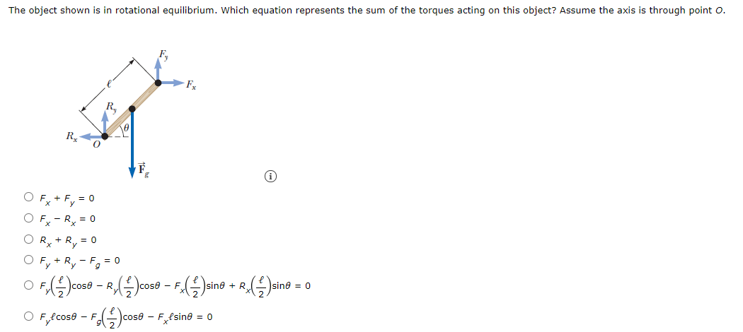 Solved The object shown is in rotational equilibrium. Which | Chegg.com
